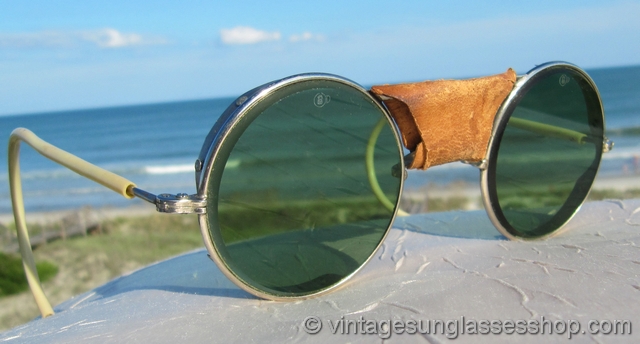 American Optical Round Leather Steampunk Goggles