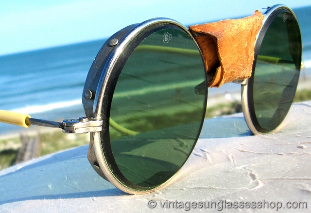 American Optical Round Leather Steampunk Goggles