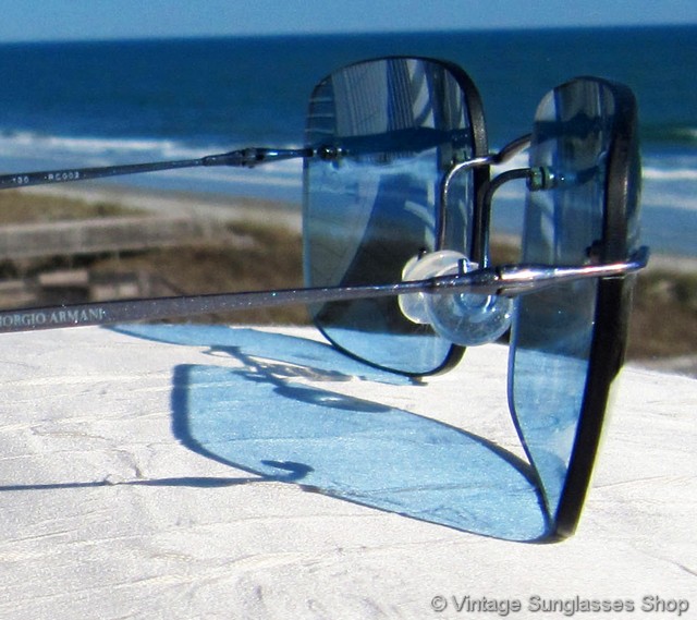 Giorgio Armani RAM 1371 AD Blue Rimless Sunglasses