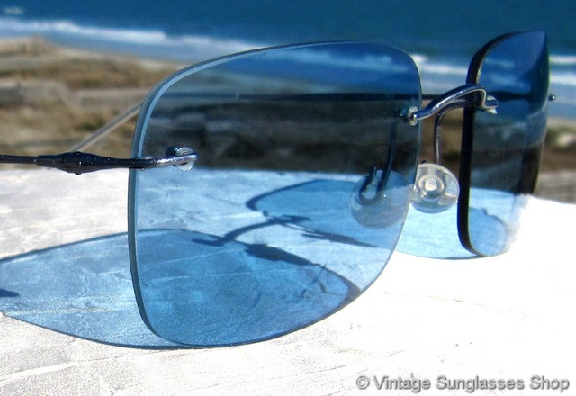 Giorgio Armani RAM 1371 AD Blue Rimless Sunglasses