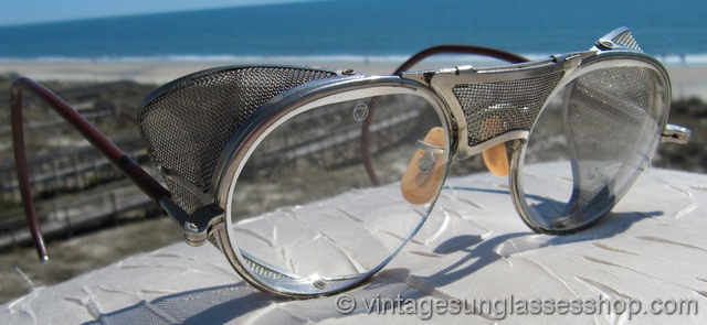 B&L Bausch & Lomb Steel Mesh Safety Motorcycle Steampunk Goggles