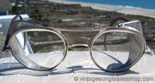B&L Bausch & Lomb Steel Mesh Safety Motorcycle Steampunk Goggles