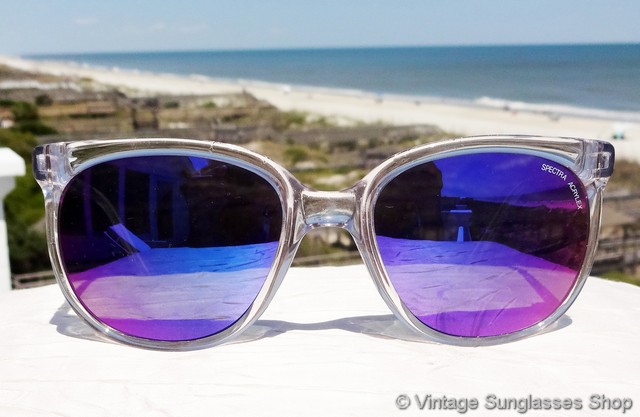 Bolle 396 Spectra Acrylex Clear Blue Mirror Sunglasses