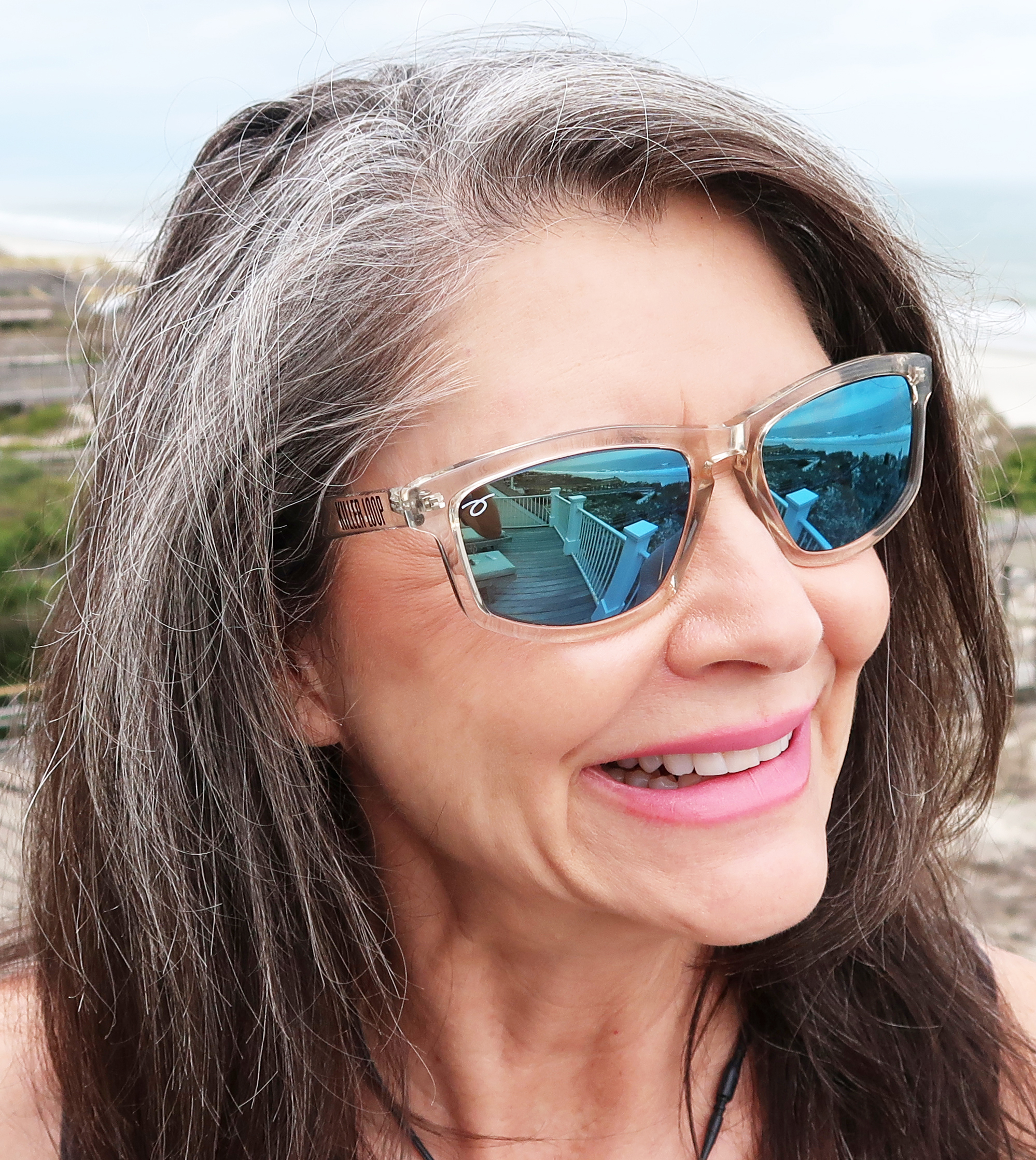 Killer Loop W1421 Clear Crystal Blue Mirror Sunglasses