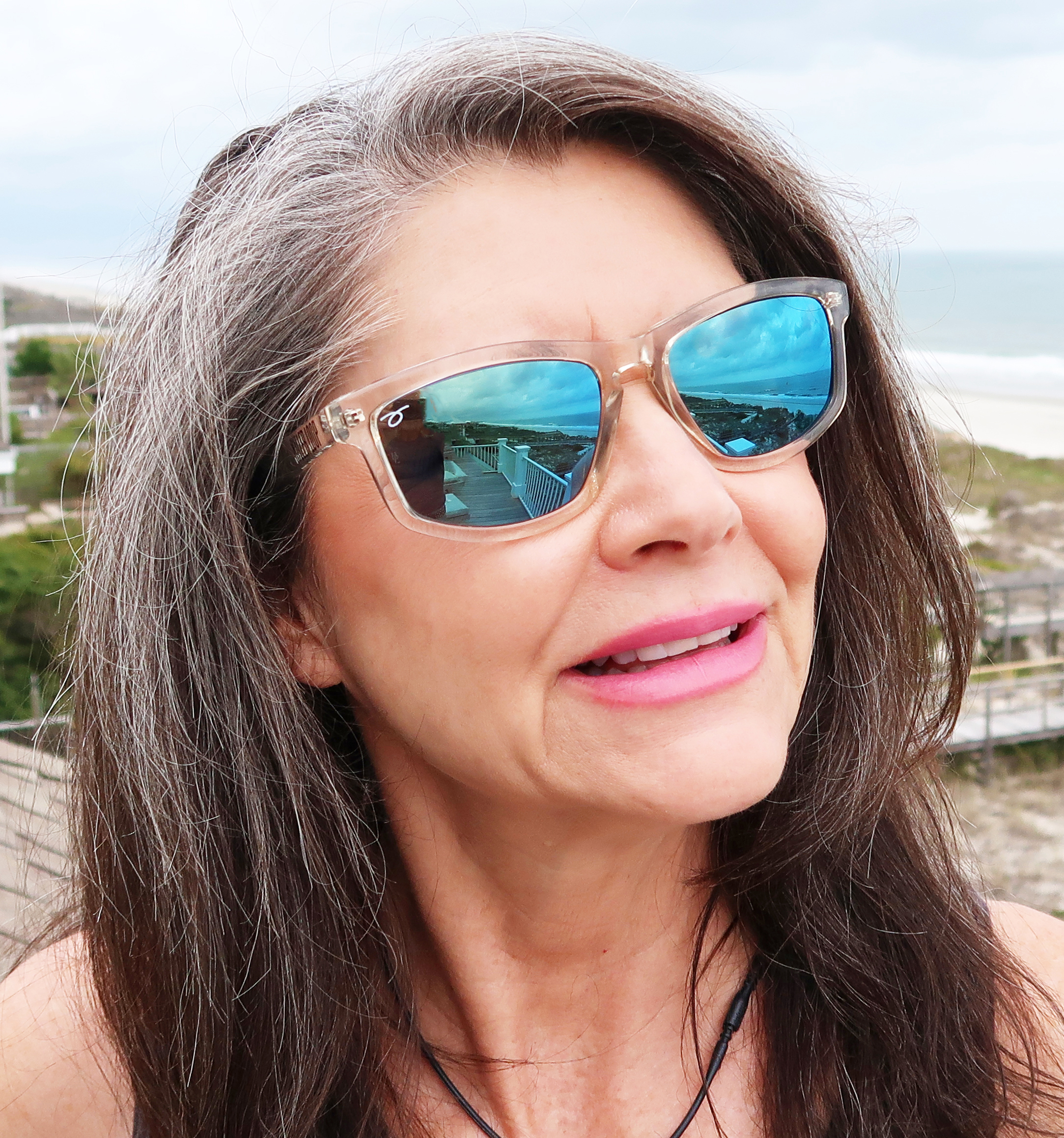 Killer Loop W1421 Clear Crystal Blue Mirror Sunglasses