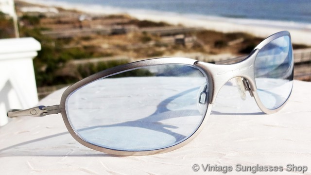 Oakley A Wire Matte Silver Ruby Clear Sunglasses