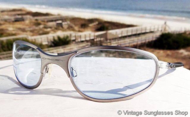 Oakley A Wire Matte Silver Ruby Clear Sunglasses