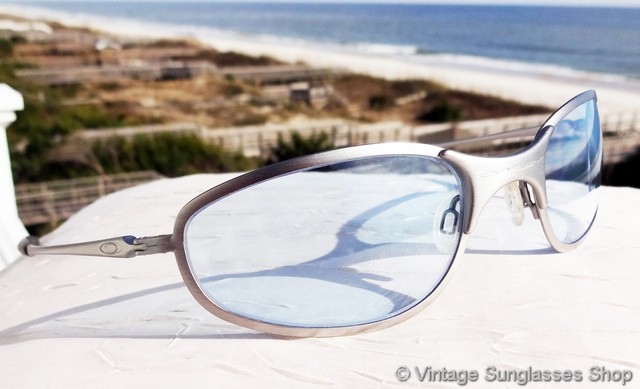Oakley A Wire Matte Silver Ruby Clear Sunglasses
