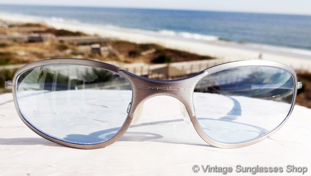 Oakley A Wire Matte Silver Ruby Clear Sunglasses