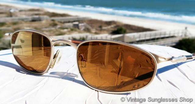 Oakley OO A Wire Platinum Gold Iridium Sunglasses