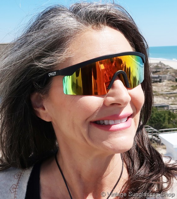 Oakley Razor Blades Fire Iridium Sunglasses