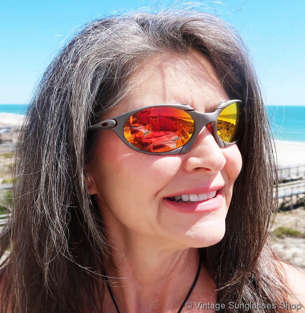 Oakley Romeo X Metal Fire Iridium Sunglasses