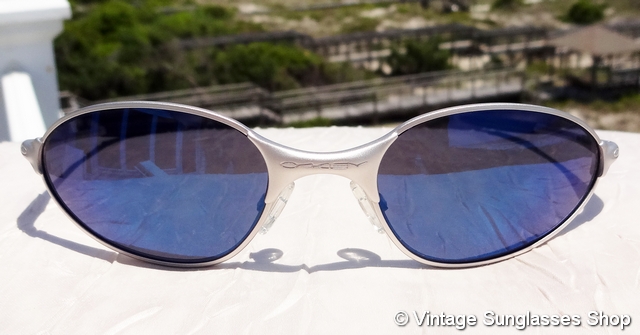 Oakley C Wire Platinum Blue Iridium Sunglasses