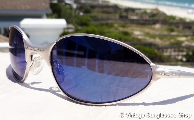 Oakley C Wire Platinum Blue Iridium Sunglasses