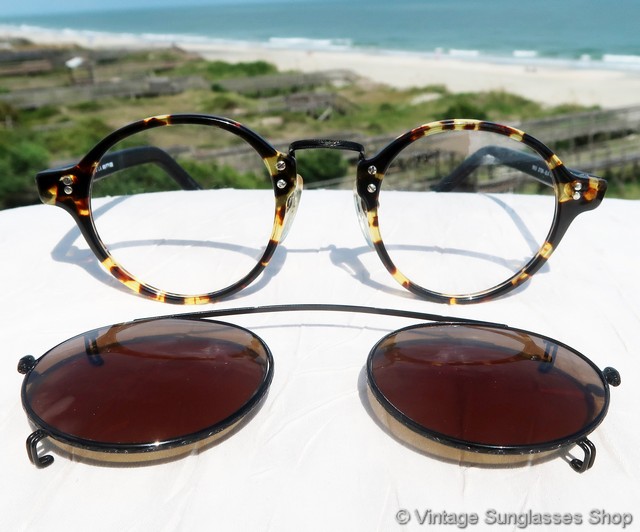 Oliver Peoples 1955 DTBK Yellow Tortoise Clip On Sunglasses