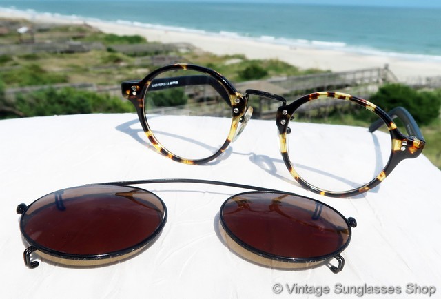 Oliver Peoples 1955 DTBK Yellow Tortoise Clip On Sunglasses