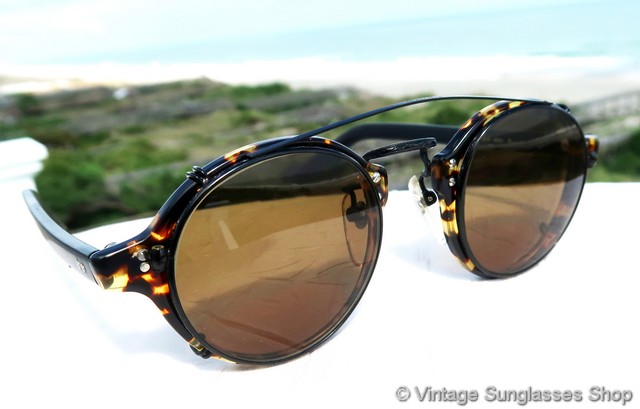 Oliver Peoples 1955 DTBK Yellow Tortoise Clip On Sunglasses