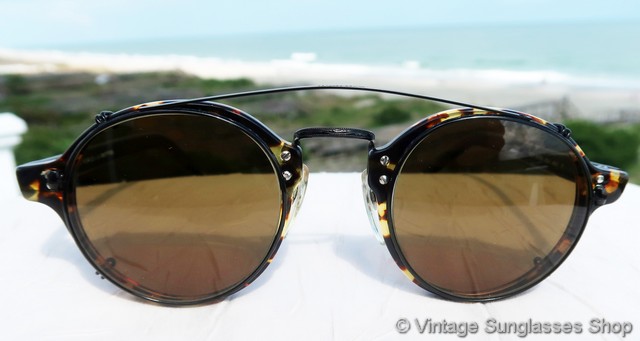 Oliver Peoples 1955 DTBK Yellow Tortoise Clip On Sunglasses