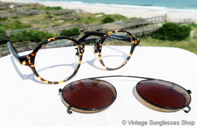 Oliver Peoples 1955 DTBK Yellow Tortoise Clip On Sunglasses