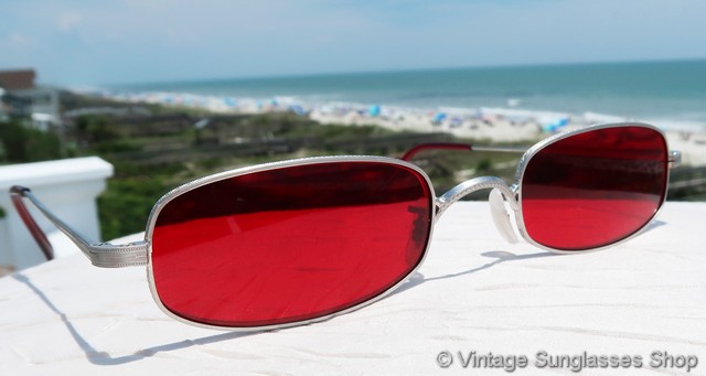 Oliver Peoples EJ1 Elton John 1994 Aids Foundation Red Lens Sunglasses