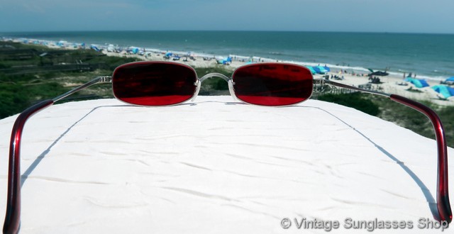 Oliver Peoples EJ1 Elton John 1994 Aids Foundation Red Lens Sunglasses