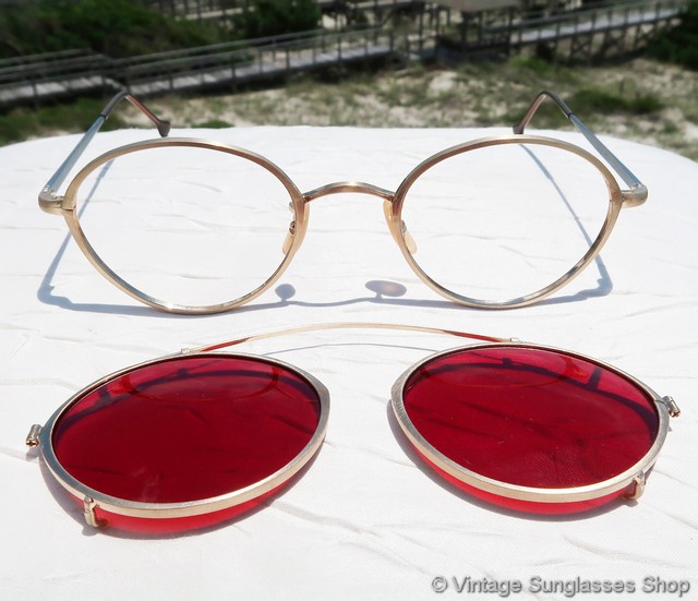 Oliver Peoples OP-520 Sunglasses and OP-519 Red Lens Clip Ons