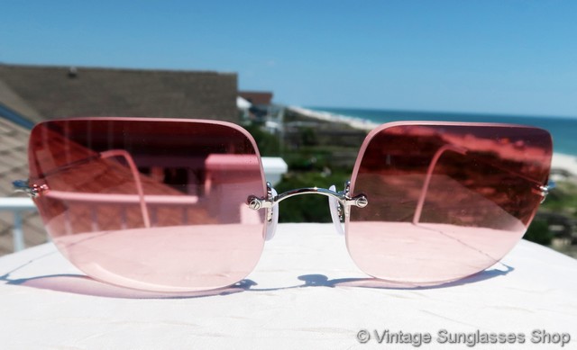 Oliver Peoples Ty Pink Rimless Sunglasses
