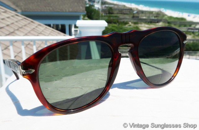 Persol 649 24 Tortoise Green Lens Sunglasses