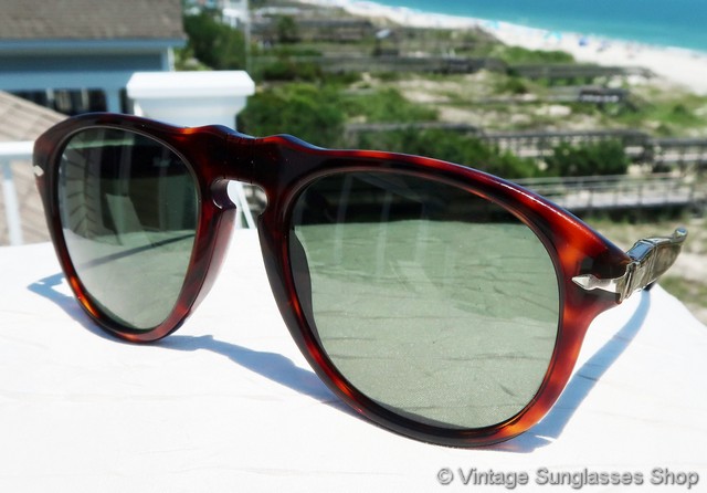 Persol 649 24 Tortoise Green Lens Sunglasses