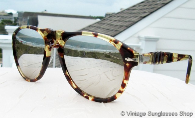 Persol 649 3 Yellow Tortoise Shell Mirrored Sunglasses