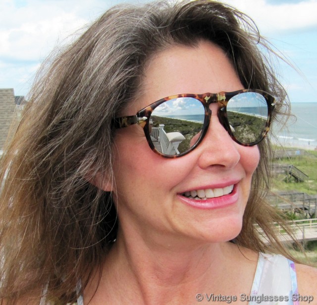 Persol 649 3 Yellow Tortoise Shell Mirrored Sunglasses