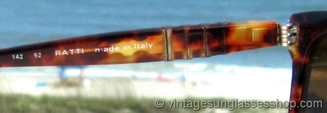 Persol Ratti 828 52 Yellow Tortoise Shell Sunglasses