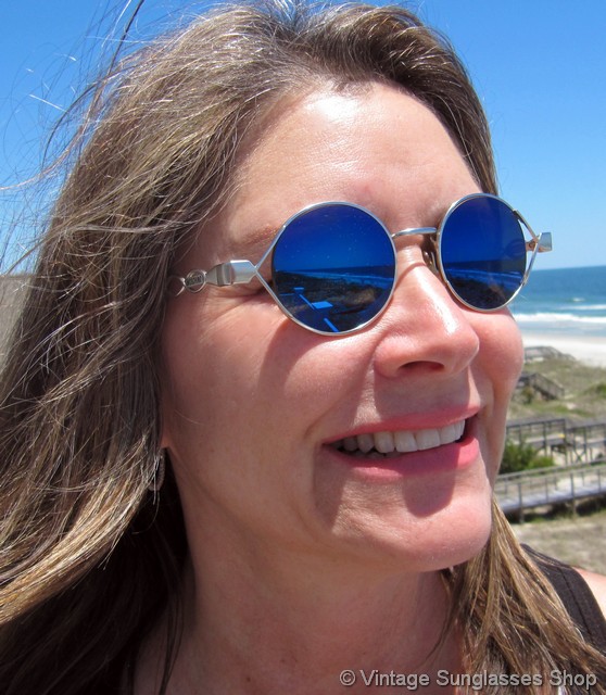 Persol Moschino MM264 Blue Mirror Sunglasses