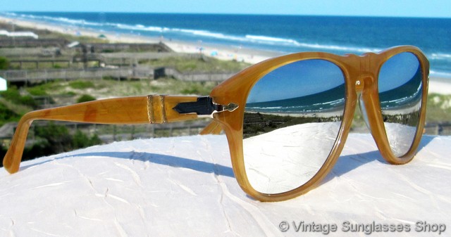 Persol Ratti 649 VL Light Havana Mirrored Sunglasses