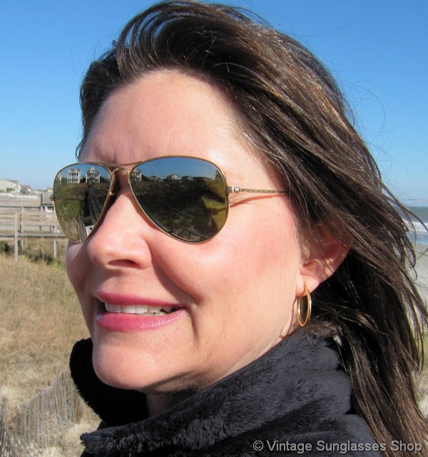 Ray-Ban 12k Gold Filled Double Gradient Mirror Aviator Sunglasses