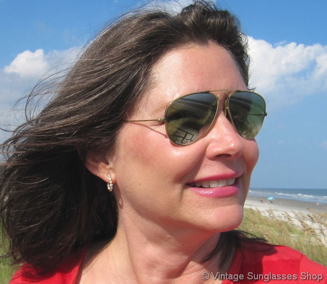 Ray-Ban 12k Gold Filled Double Gradient Mirror Aviator Sunglasses