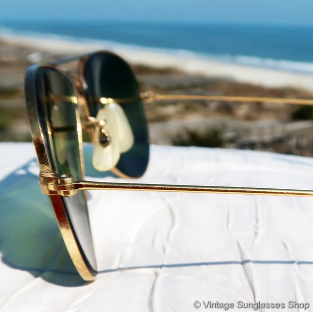 Ray-Ban 12k Gold Filled Double Gradient Mirror Aviator Sunglasses