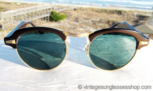 B&L Ray-Ban 12k GF Clubmaster Rounds Sunglasses