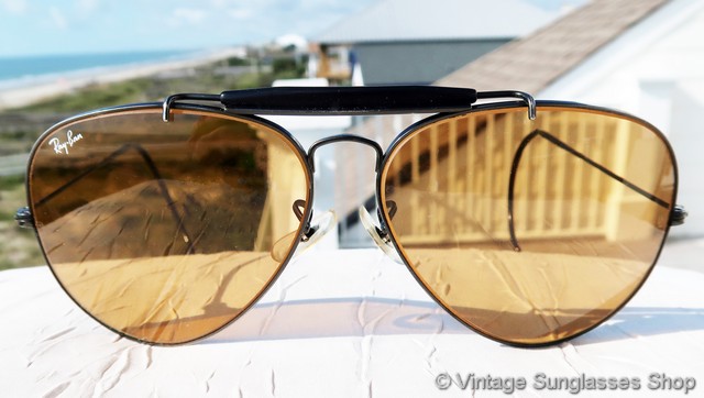 Ray-Ban Black Chrome Ambermatic Outdoorsman Shooter Sunglasses