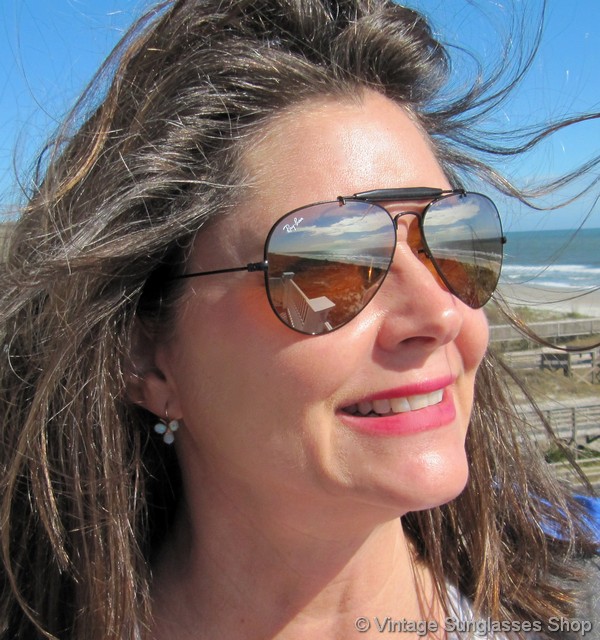 Ray-Ban 58mm Double Gradient Mirror Black Shooter Sunglasses