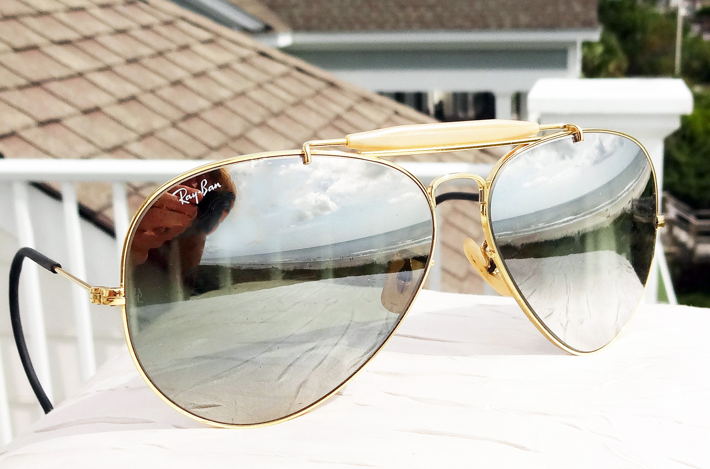 Ray-Ban Outdoorsman 62mm B-15 Gradient Mirror Shooter Sunglasses