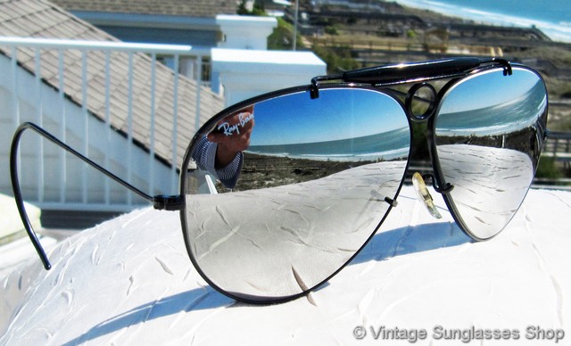 Ray-Ban L9596 Black Chrome Double Gradient Mirror Bullet Hole Shooter ...