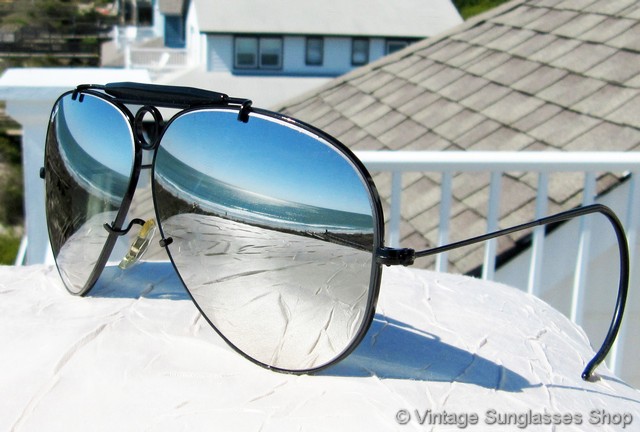 Ray-Ban L9596 Black Chrome Double Gradient Mirror Bullet Hole Shooter ...