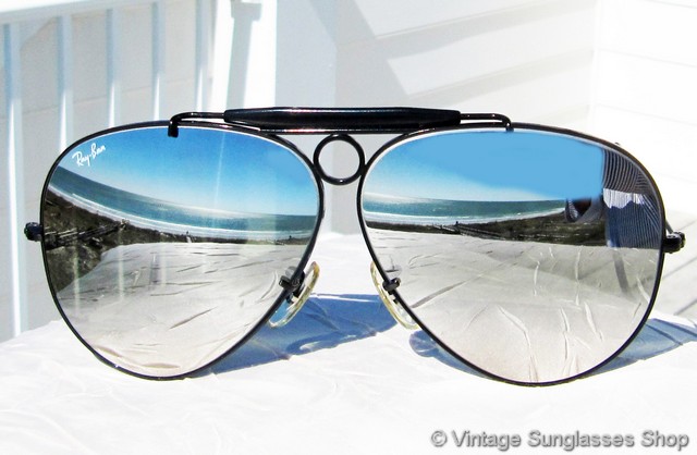 Ray-Ban L9596 Black Chrome Double Gradient Mirror Bullet Hole Shooter ...