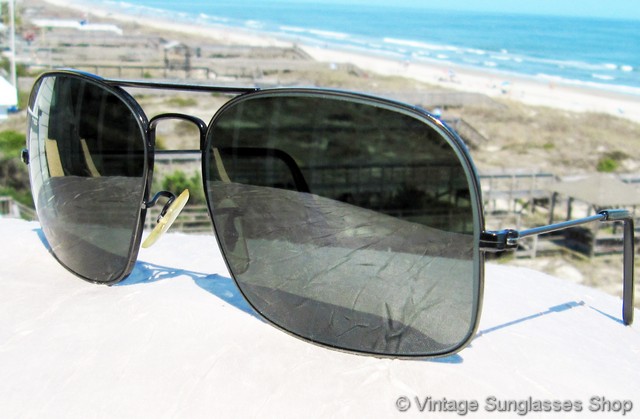 Ray-Ban Black Chrome Military Caravan Sunglasses