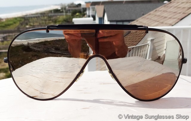 Ray-Ban Wings Black Chrome G-31 Mirrored Sunglasses and Shooters