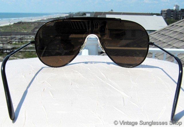 Bausch & Lomb Ray-Ban Wings Black Chrome Mirrored Sunglasses and Shooters