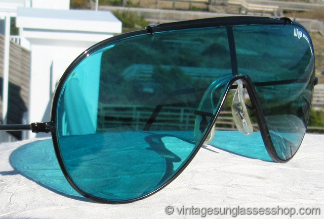 Ray-Ban Wings Black Turquoise Lens Sunglasses