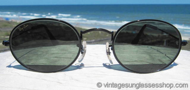 Ray-Ban Classic Collection Black Chrome Oval Sunglasses