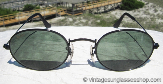 Ray-Ban Classic Collection Black Chrome Oval Sunglasses